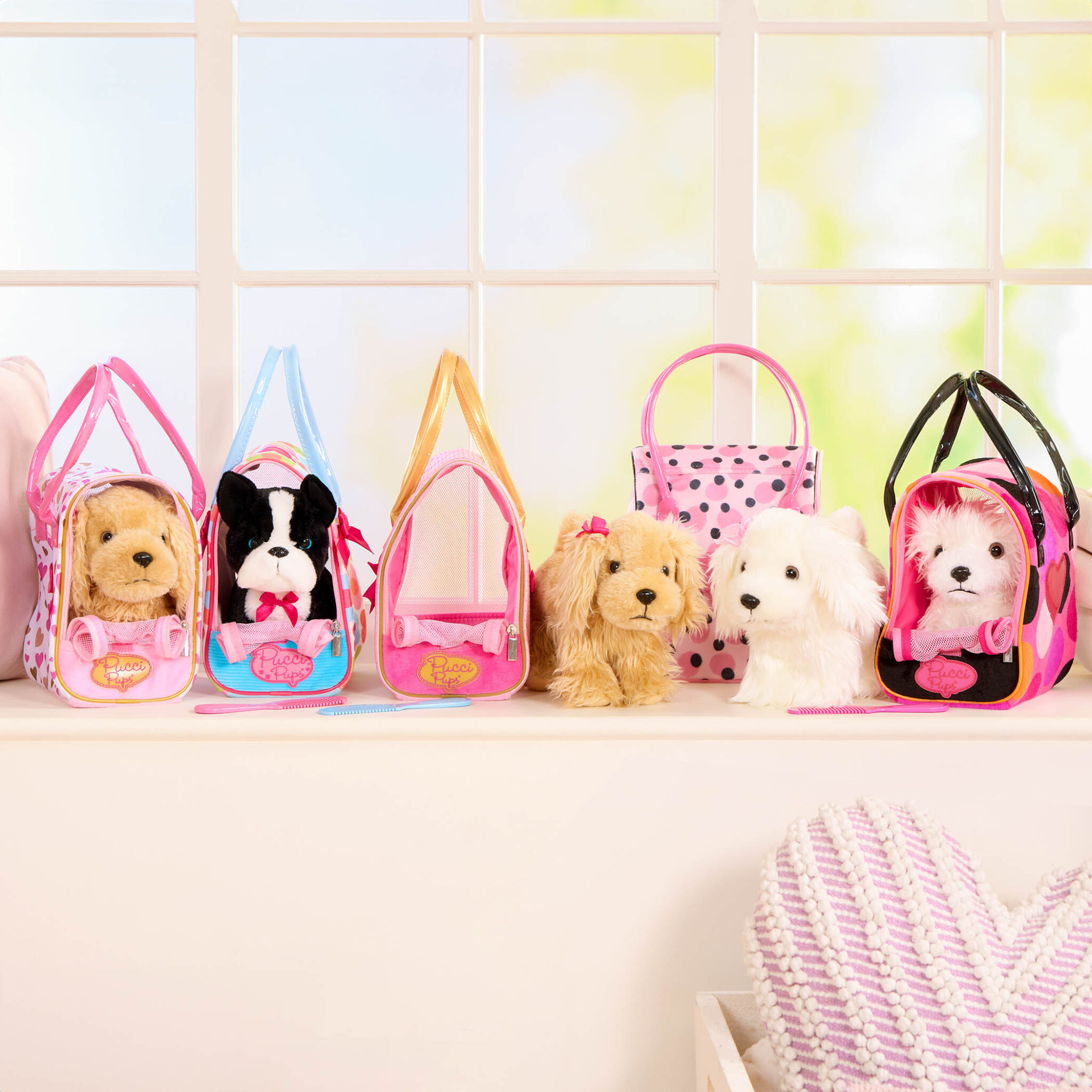 Pucci Pups I Plush Dogs & Carrying Bags